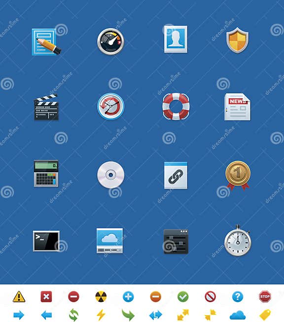 Vector Common Website Icons for Webmasters Stock Vector - Illustration ...
