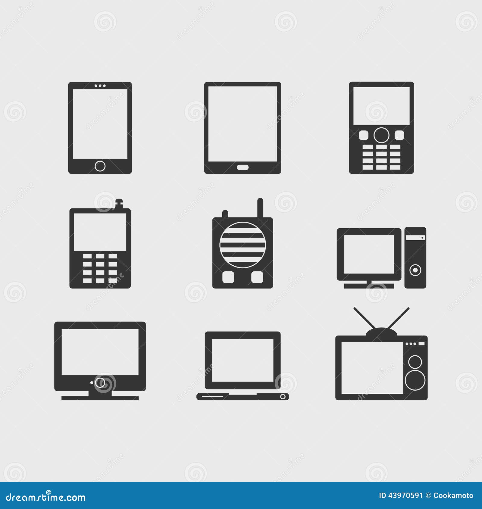 Vector Communication Device Icons Stock Vector - Illustration of ...