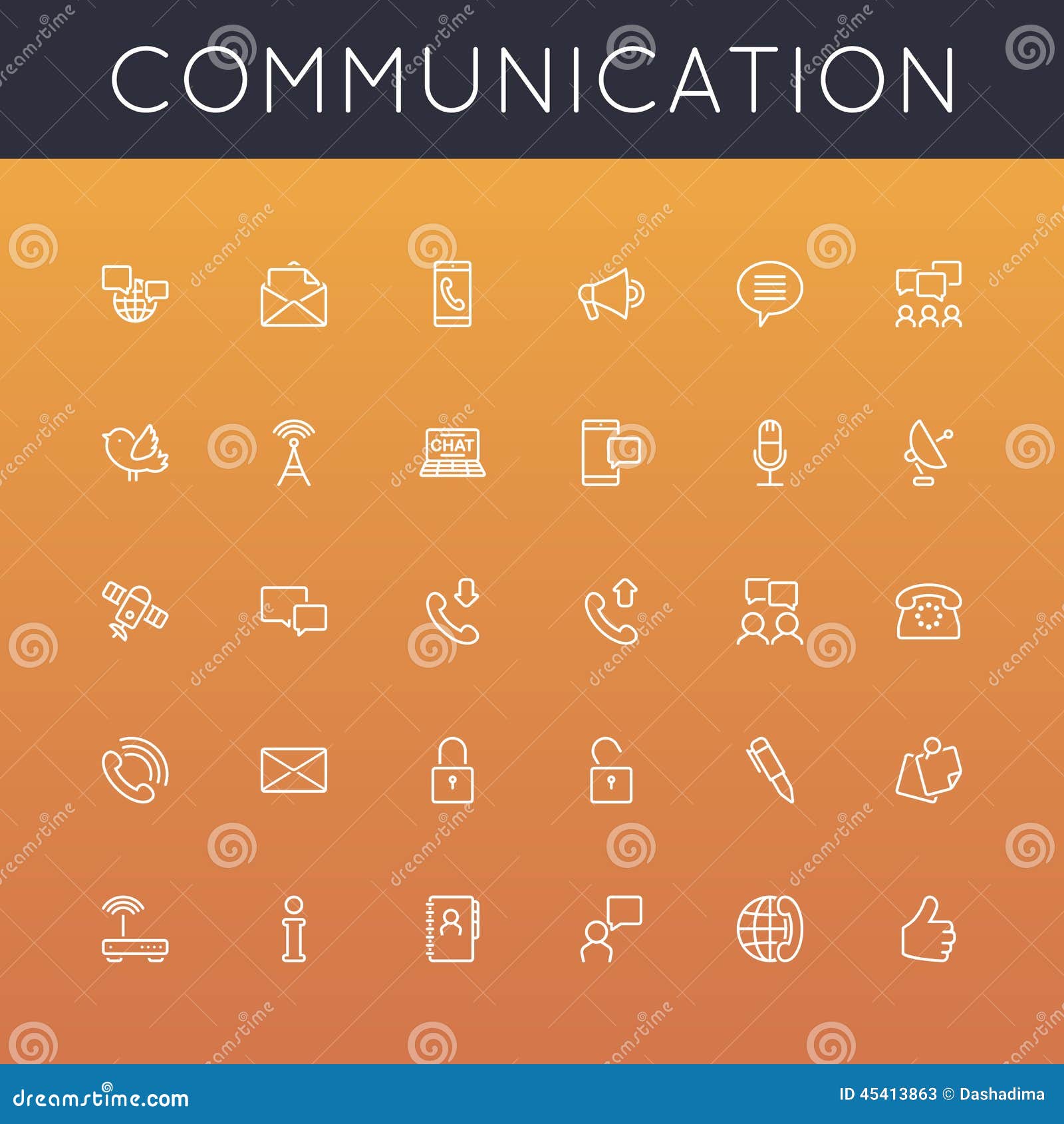 Communication Line Vector Icons For Business Card | CartoonDealer.com ...