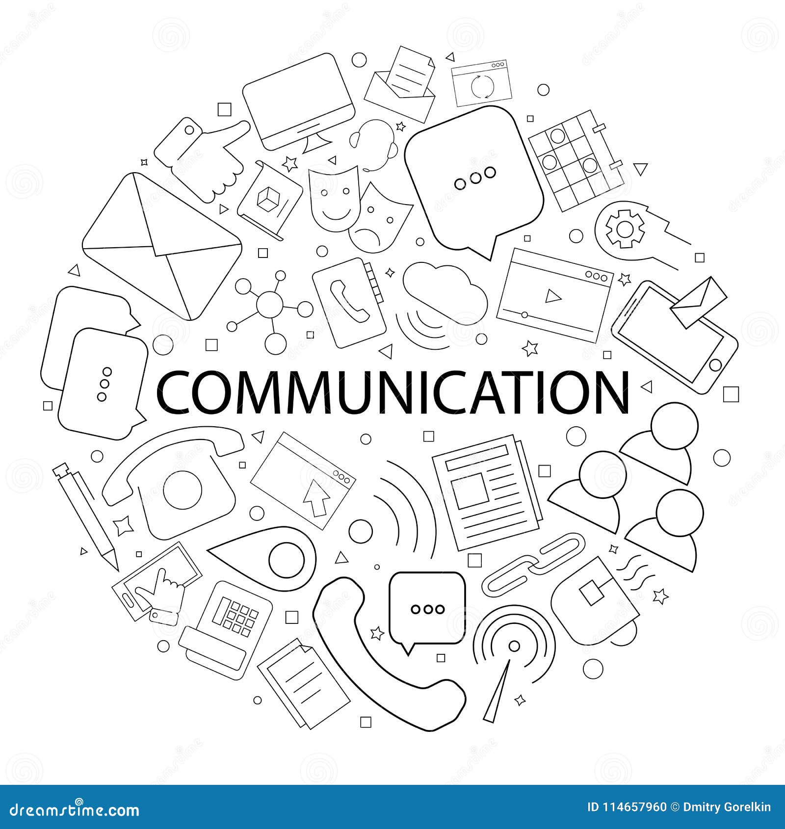 Vector Communication Pattern with Word. Communication Background Stock ...
