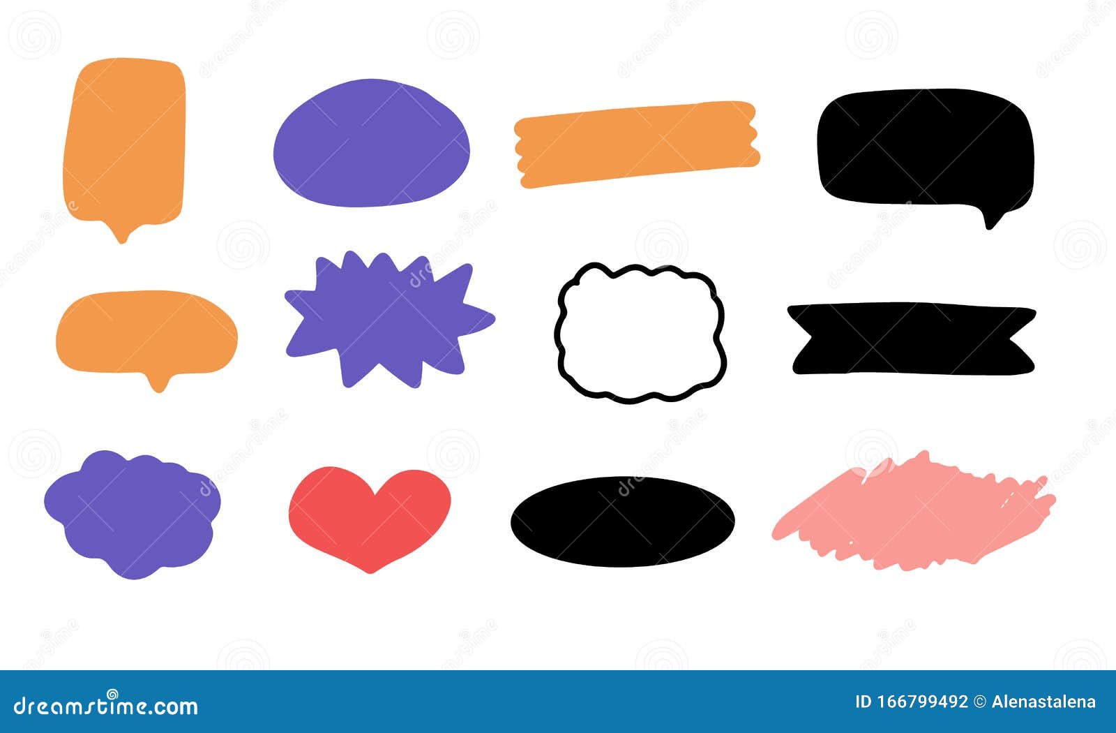 Vector Communication Speech Bubble, Doodle Shape, Dialog Cloud ...