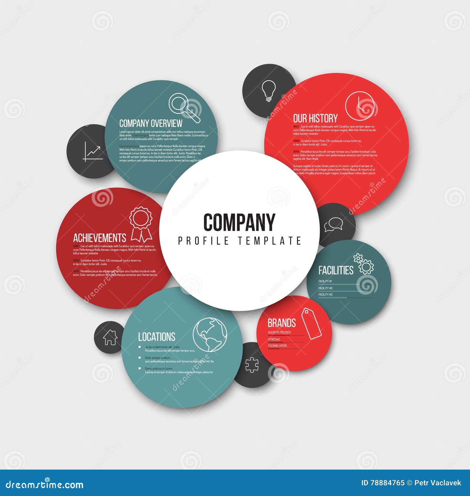 Infographic Overview Template With Colorful Circles Vector Illustration ...