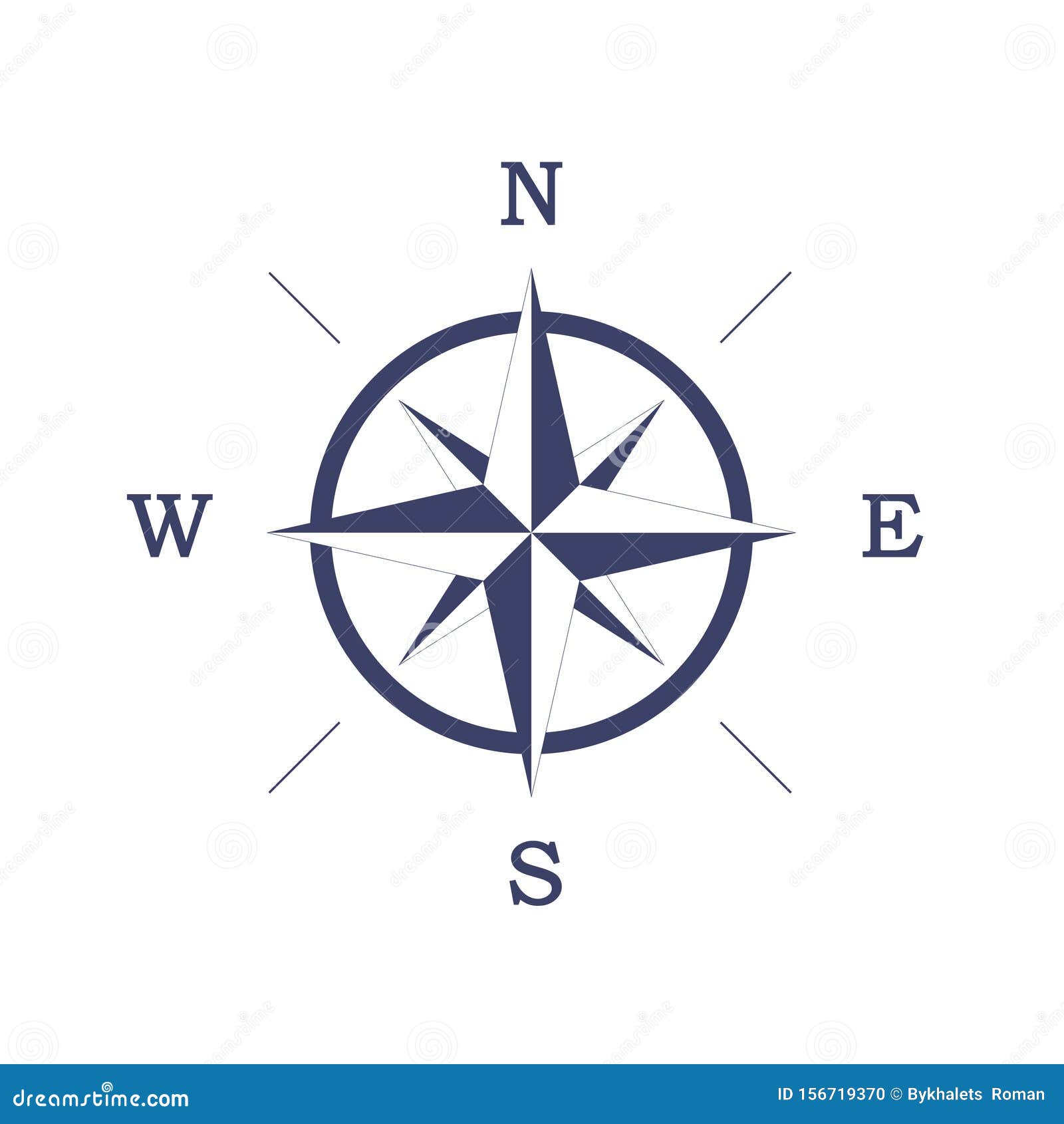 Vector Compass Flat Design Simple Compass Retro Or Vintage Style Stock Vector Illustration Of
