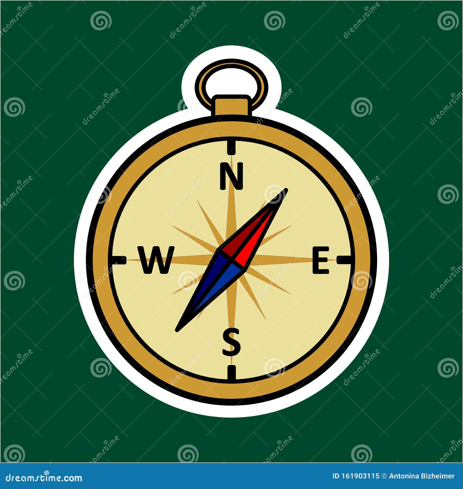 Compass With Gold Brand Isolated On White Background 3D Illustration ...