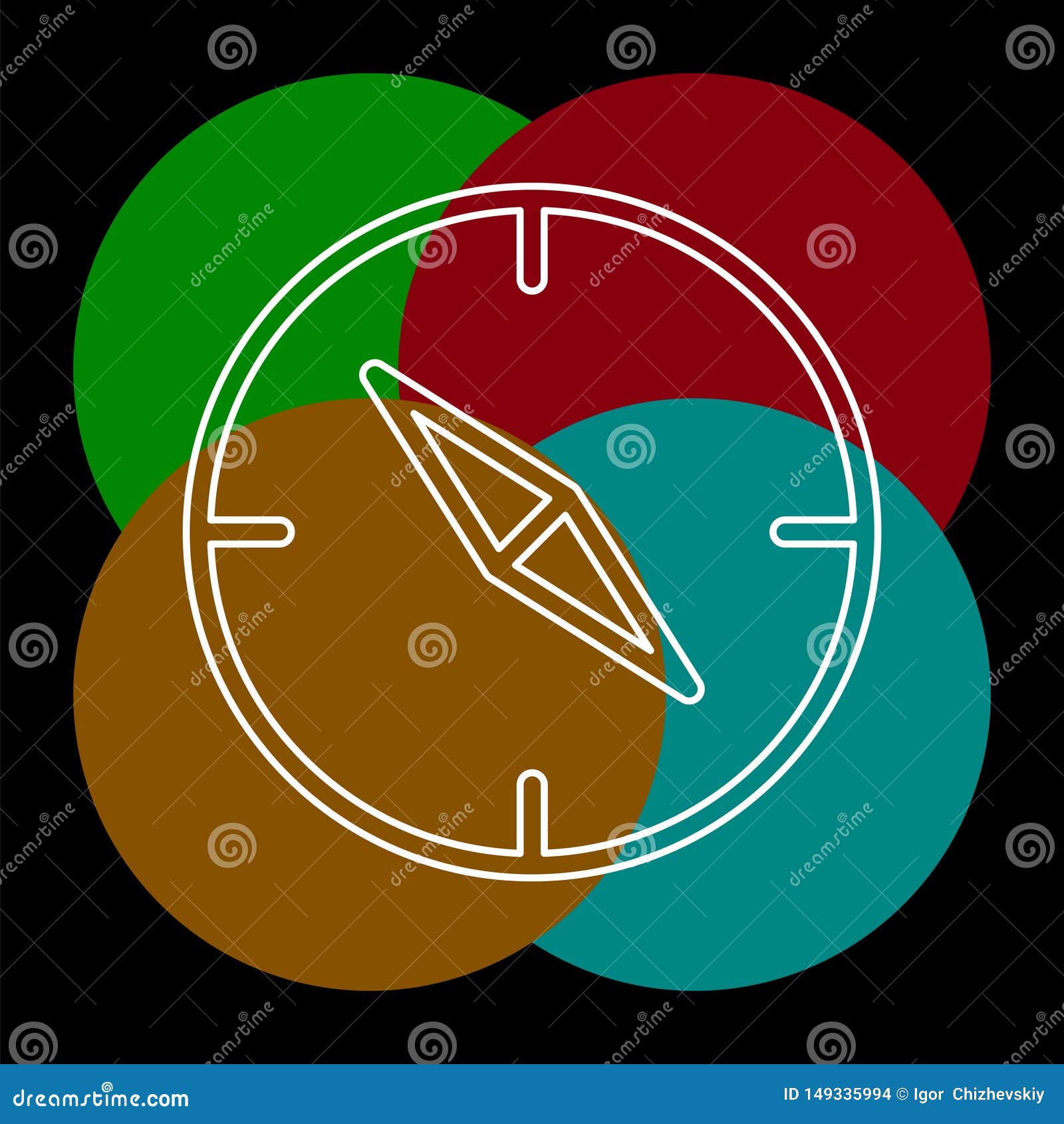 Vector Compass Icon - Navigation Symbol - Travel Stock Vector ...
