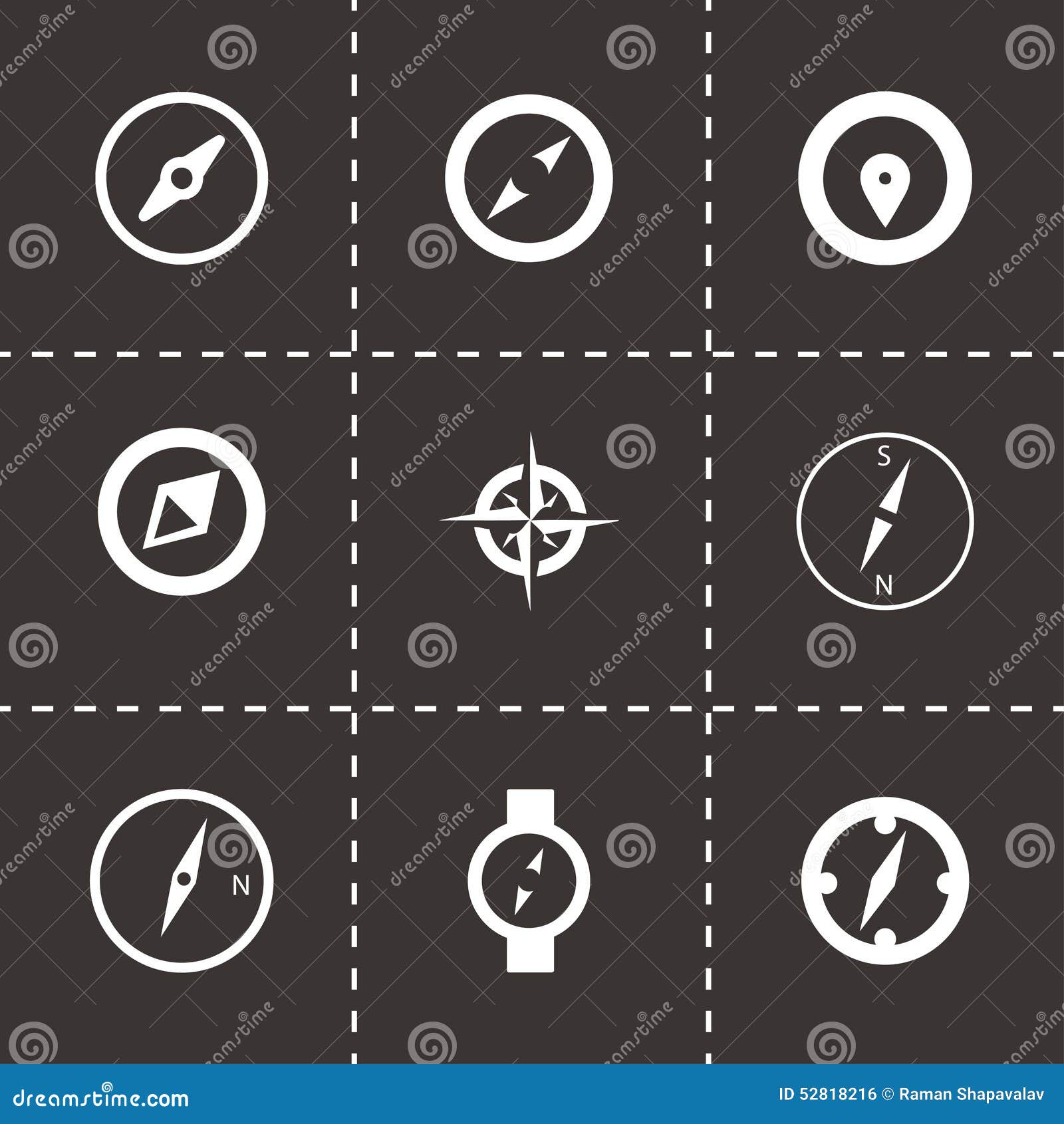 Compass Icons. Wind Rose With North Orientation, Sea Navigational ...