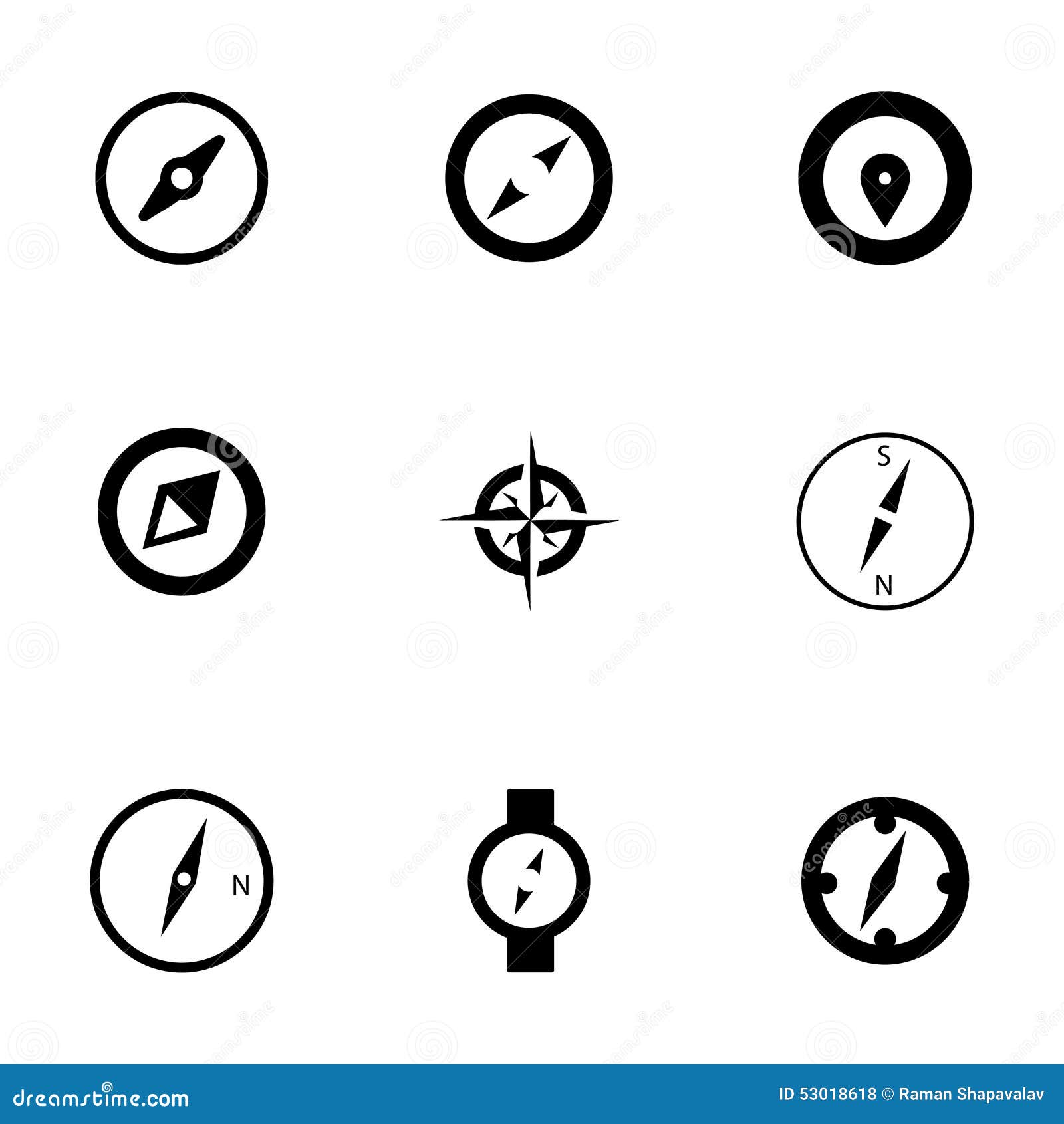 Compass And Map Icons Vector Illustration | CartoonDealer.com #11521422
