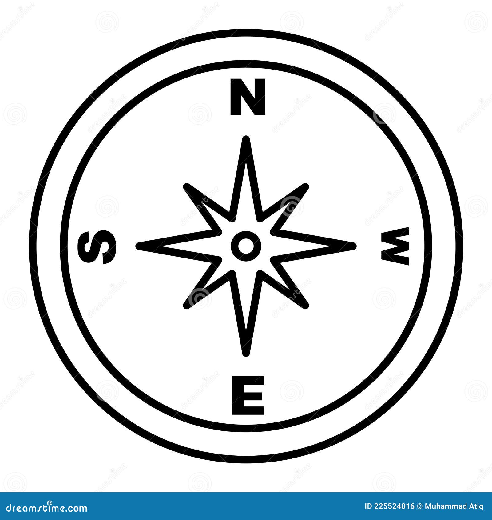 Vector Compass Outline Icon Design Stock Vector - Illustration of ...