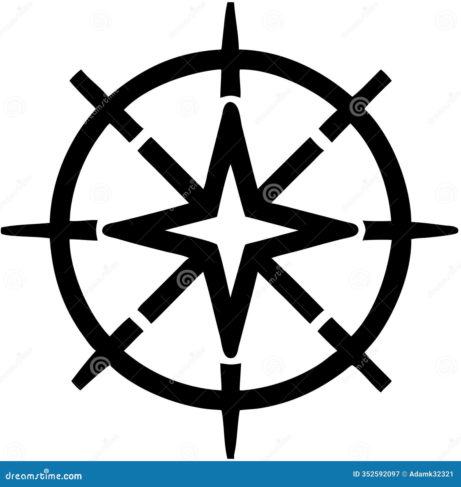 Vector Compass Rose Nautical Star Illustration For Maps And Navigation ...