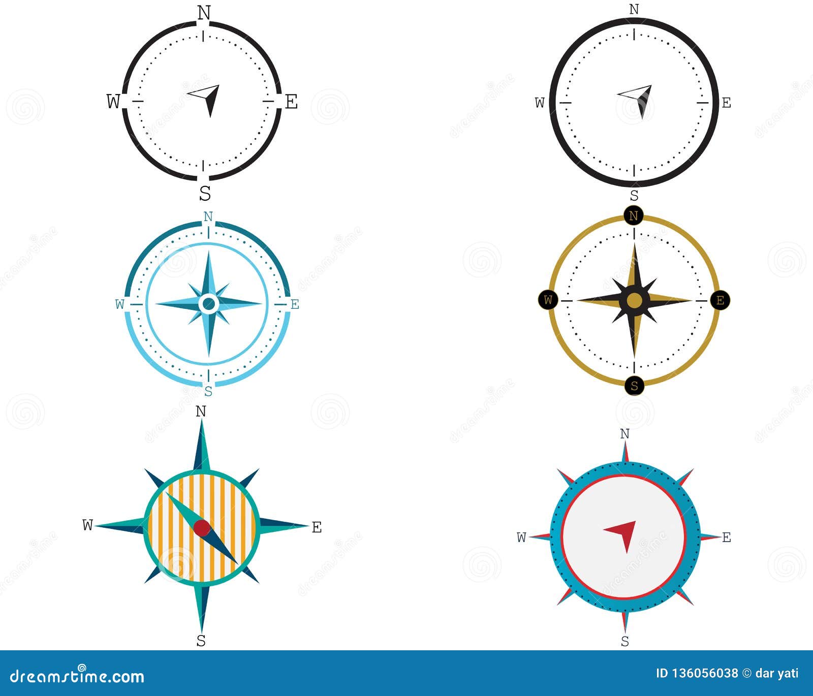 Vector - Compass Signs and Symbols Stock Vector - Illustration of ...