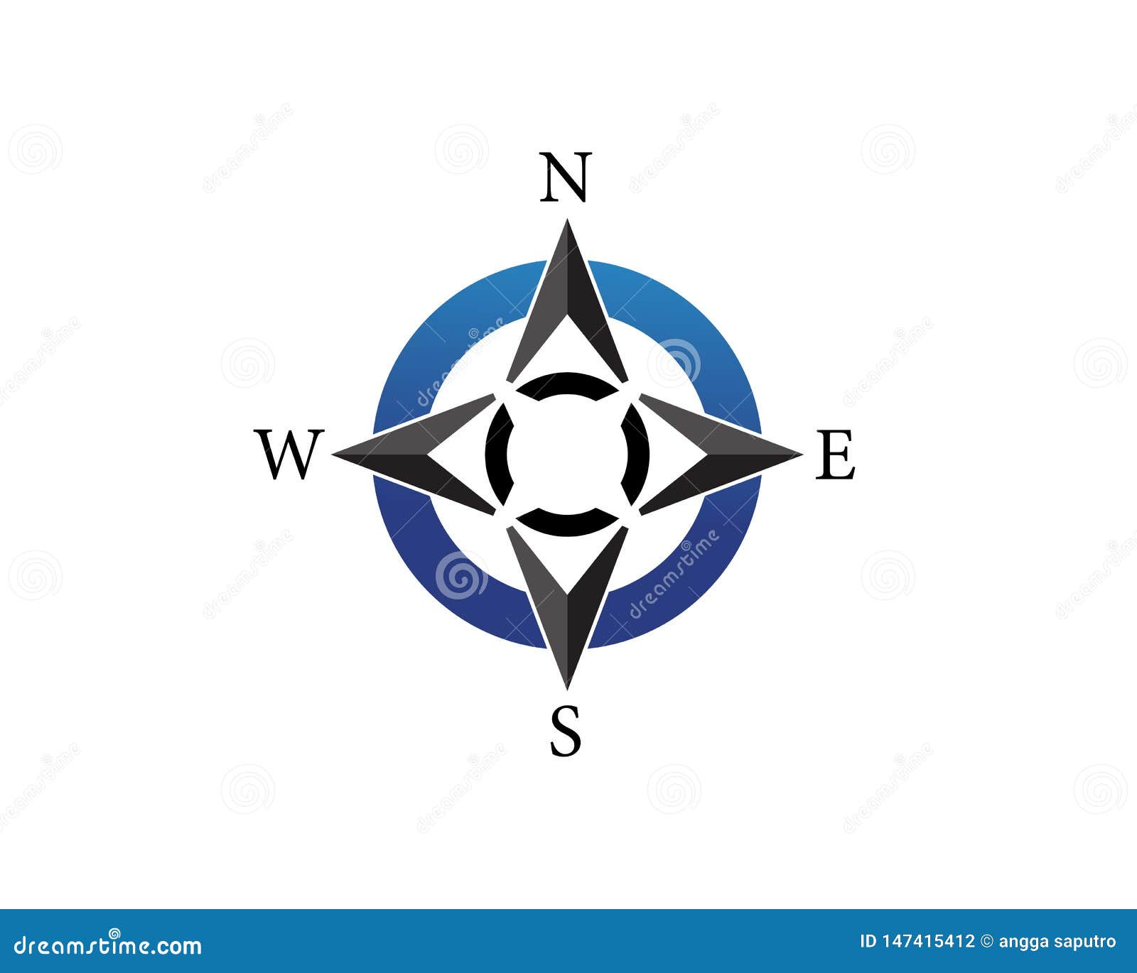 Vector - Compass Signs and Symbols Logo Stock Vector - Illustration of ...