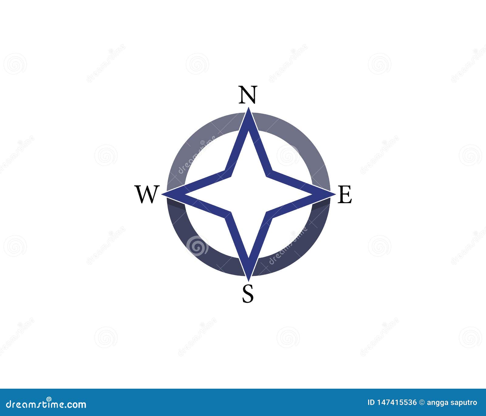 Vector - Compass Signs and Symbols Logo Stock Vector - Illustration of ...