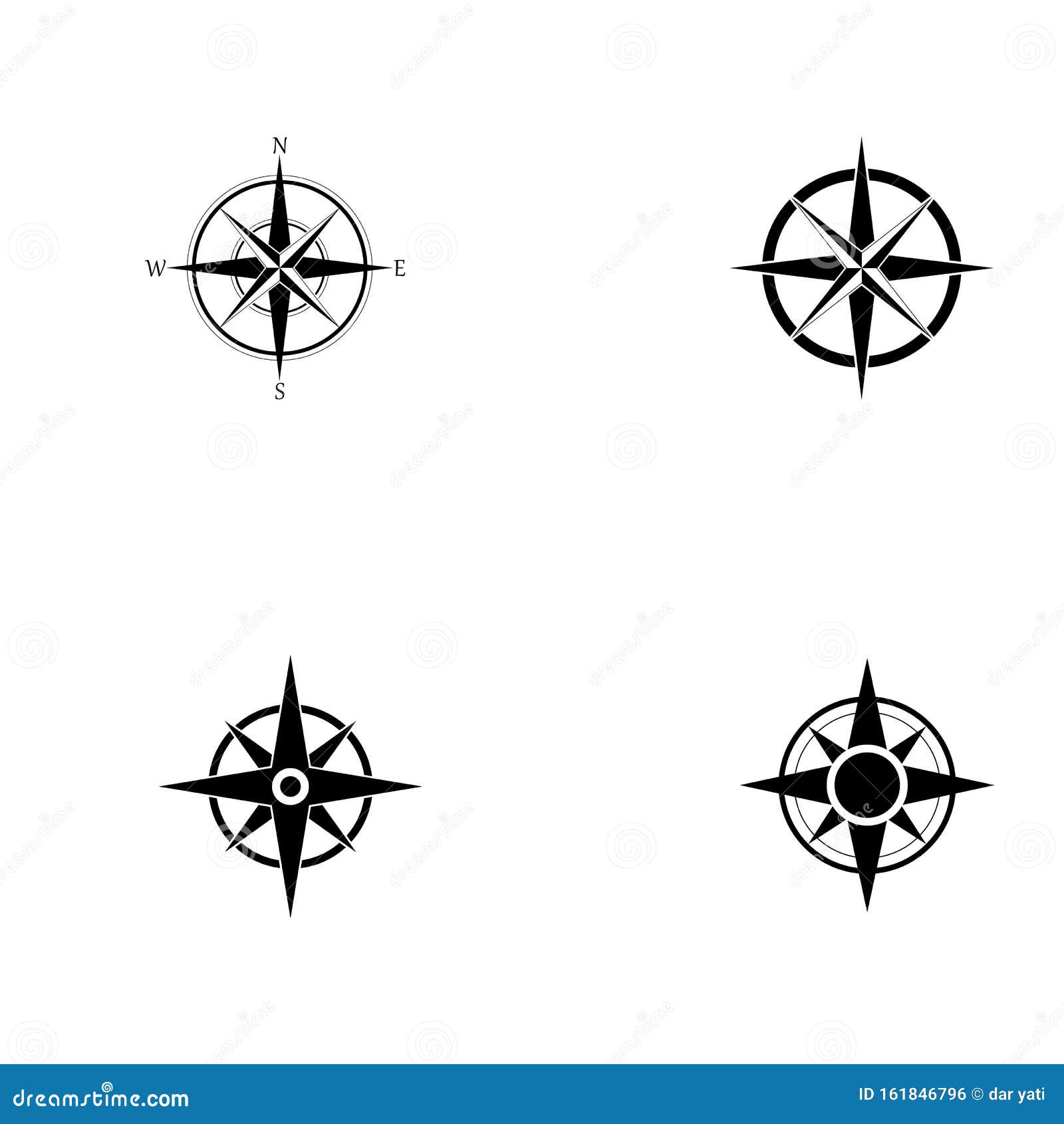Vector - Compass Signs and Symbols Stock Vector - Illustration of ...