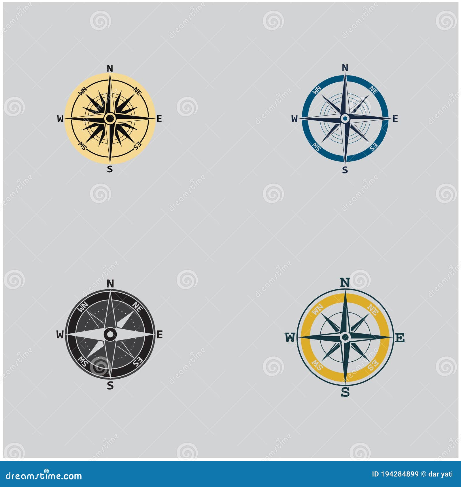 Vector - Compass Signs and Symbols Stock Vector - Illustration of ...