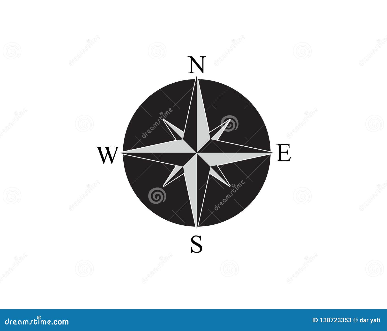 Vector - Compass Signs and Symbols Stock Vector - Illustration of east ...