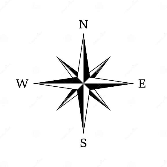 Vector Compass Star Icon Symbol Stock Illustration - Illustration of ...