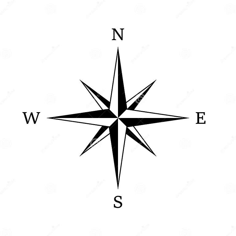 Vector Compass Star Icon Symbol Stock Illustration - Illustration of ...