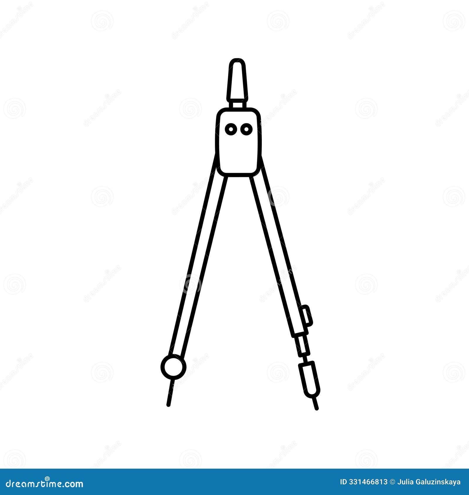 Vector Compass Tool Doodle Icon. Drawing Tool Stock Illustration ...