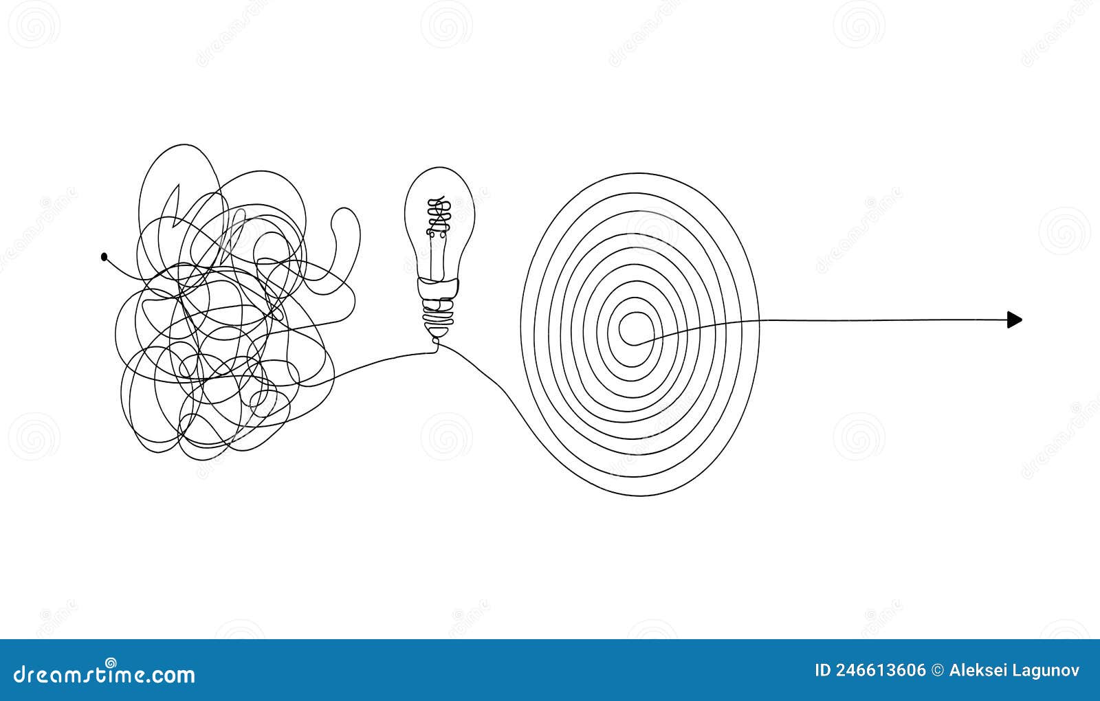 Vector Complex To Simple Transformation Way, Arrow and Lightbulb, Black ...