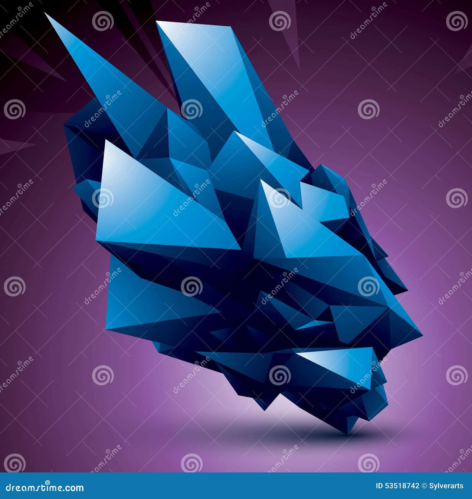 Vector Complicated 3d Figure, Modern Digital Technology Style Co Stock ...