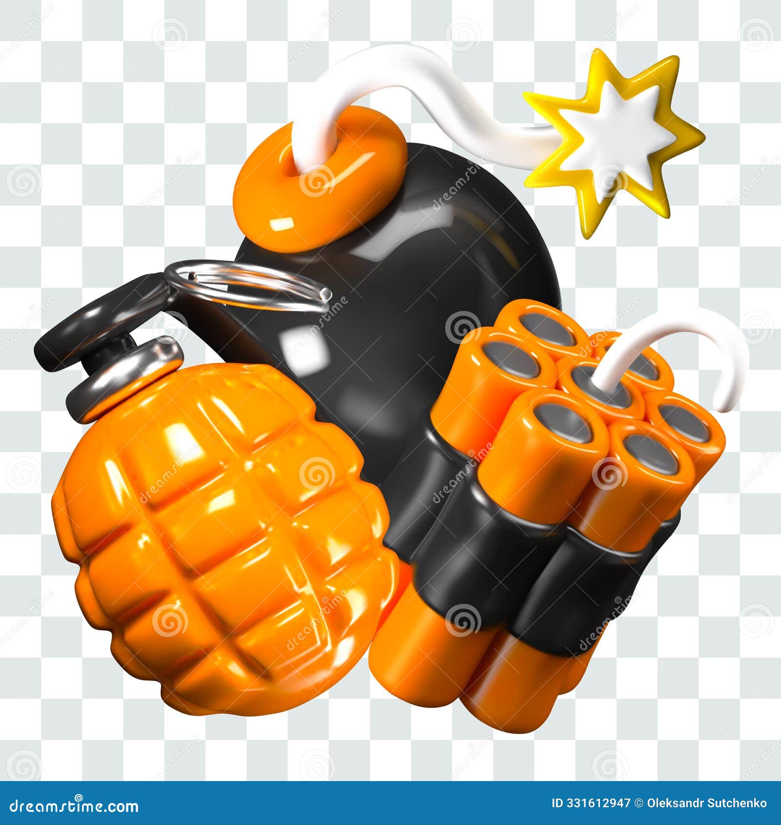 Round Grenade With Pin Showing Military Weaponry Stock Illustration ...