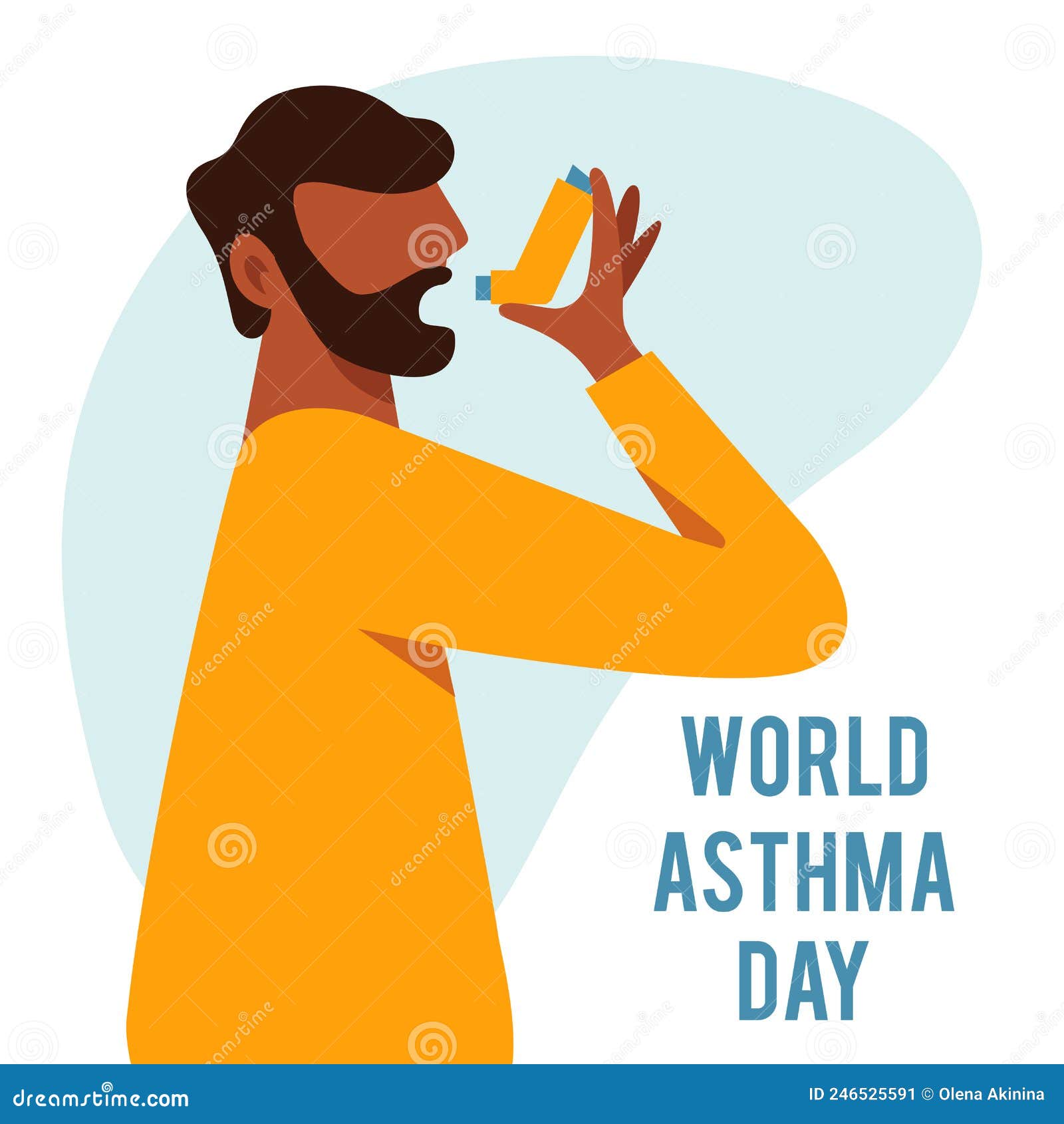 A Vector Composition with a Man Using Inhaler. Stock Vector ...