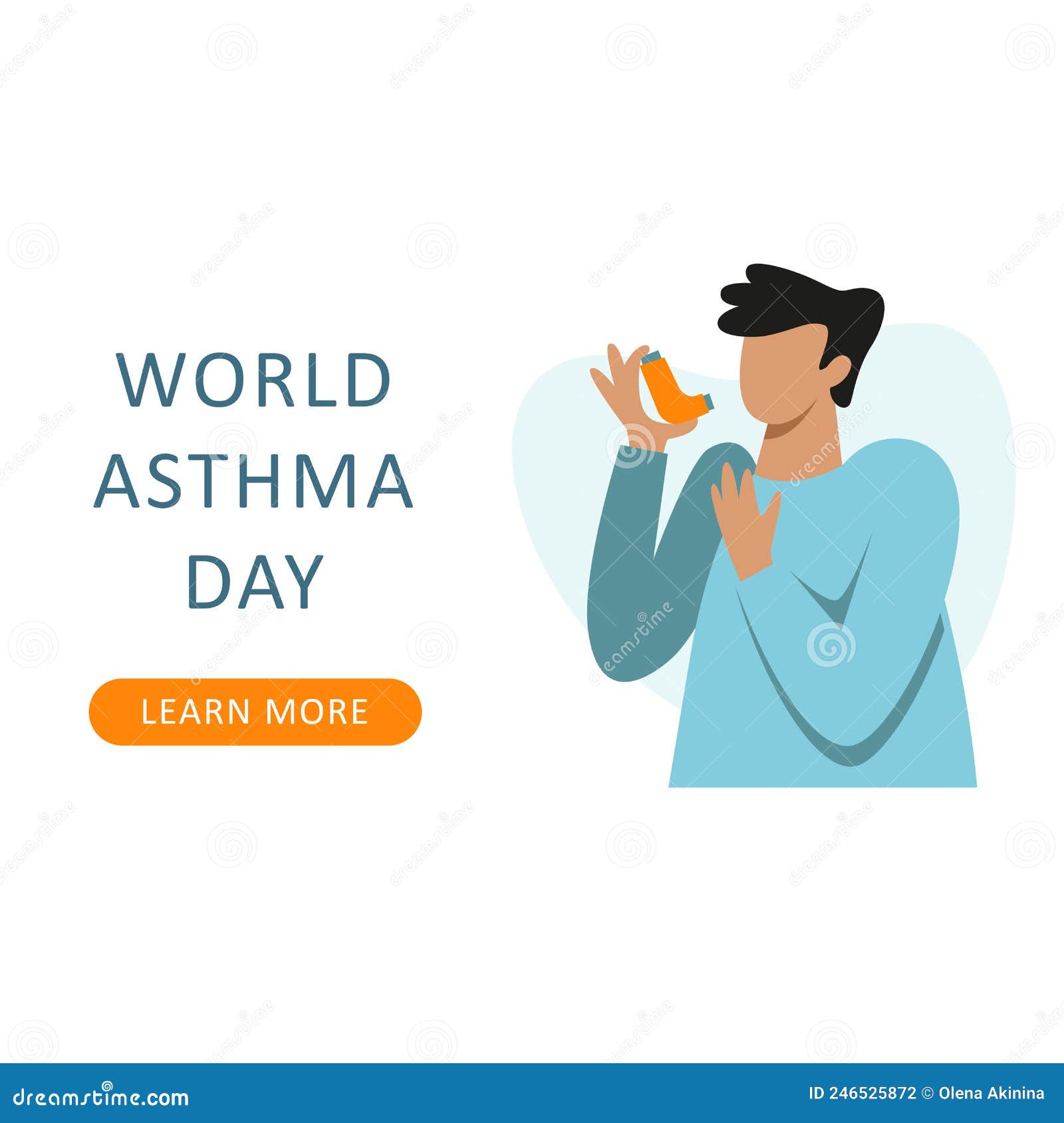 A Vector Composition with a Man Using Inhaler. Stock Vector ...