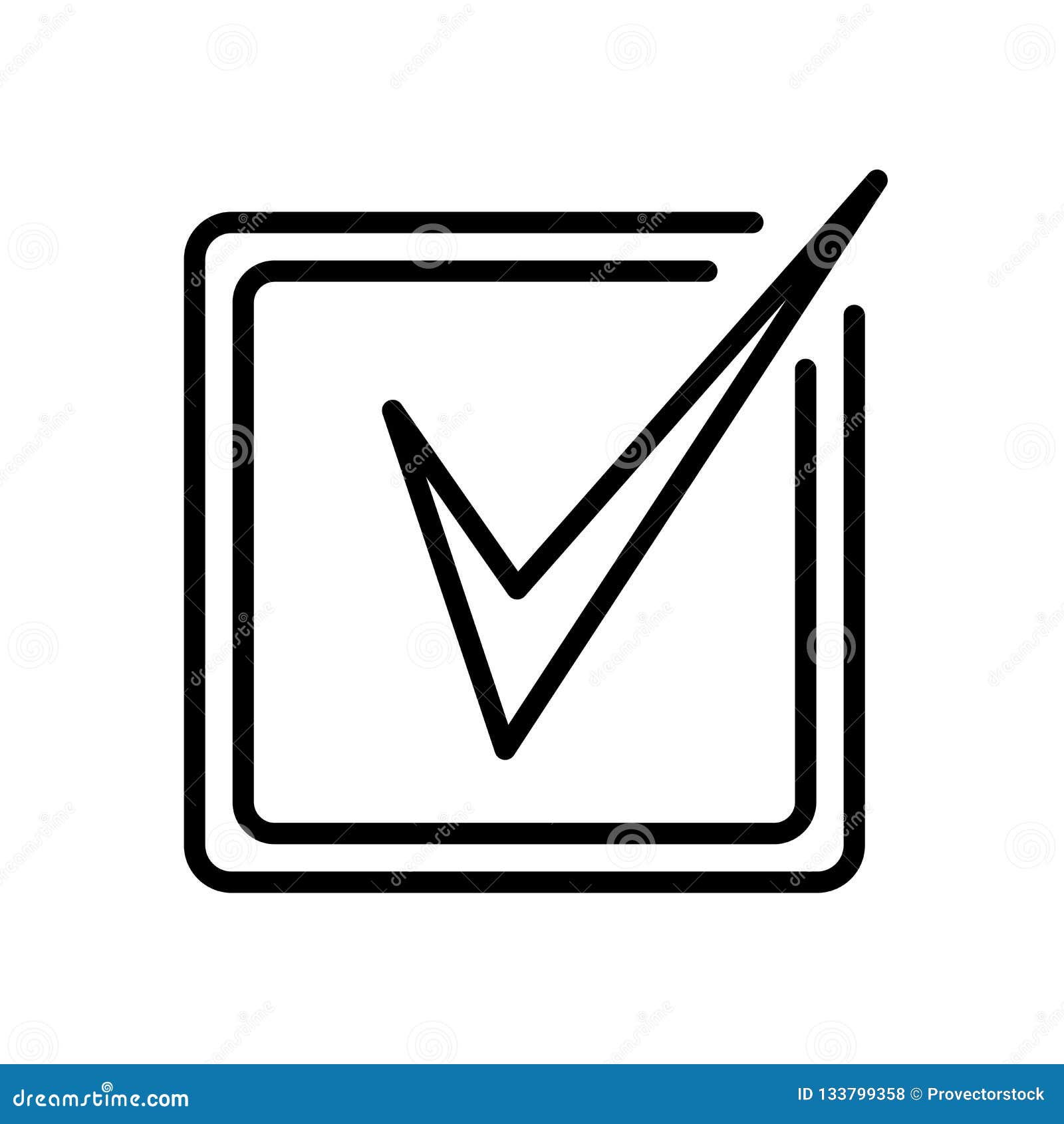 Vector Comprobado Del Icono Aislado En El Fondo Blanco, Muestra ...