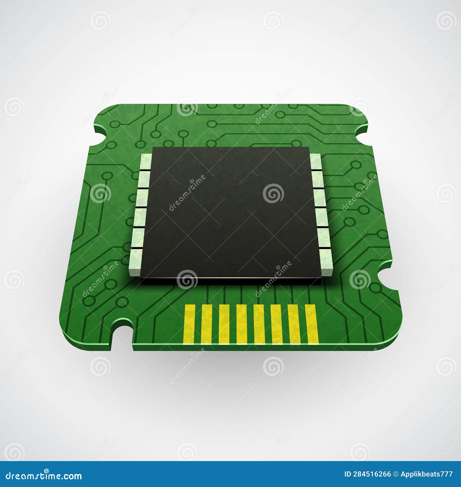 Vector Computer Chip or Microchip Stock Vector - Illustration of ...