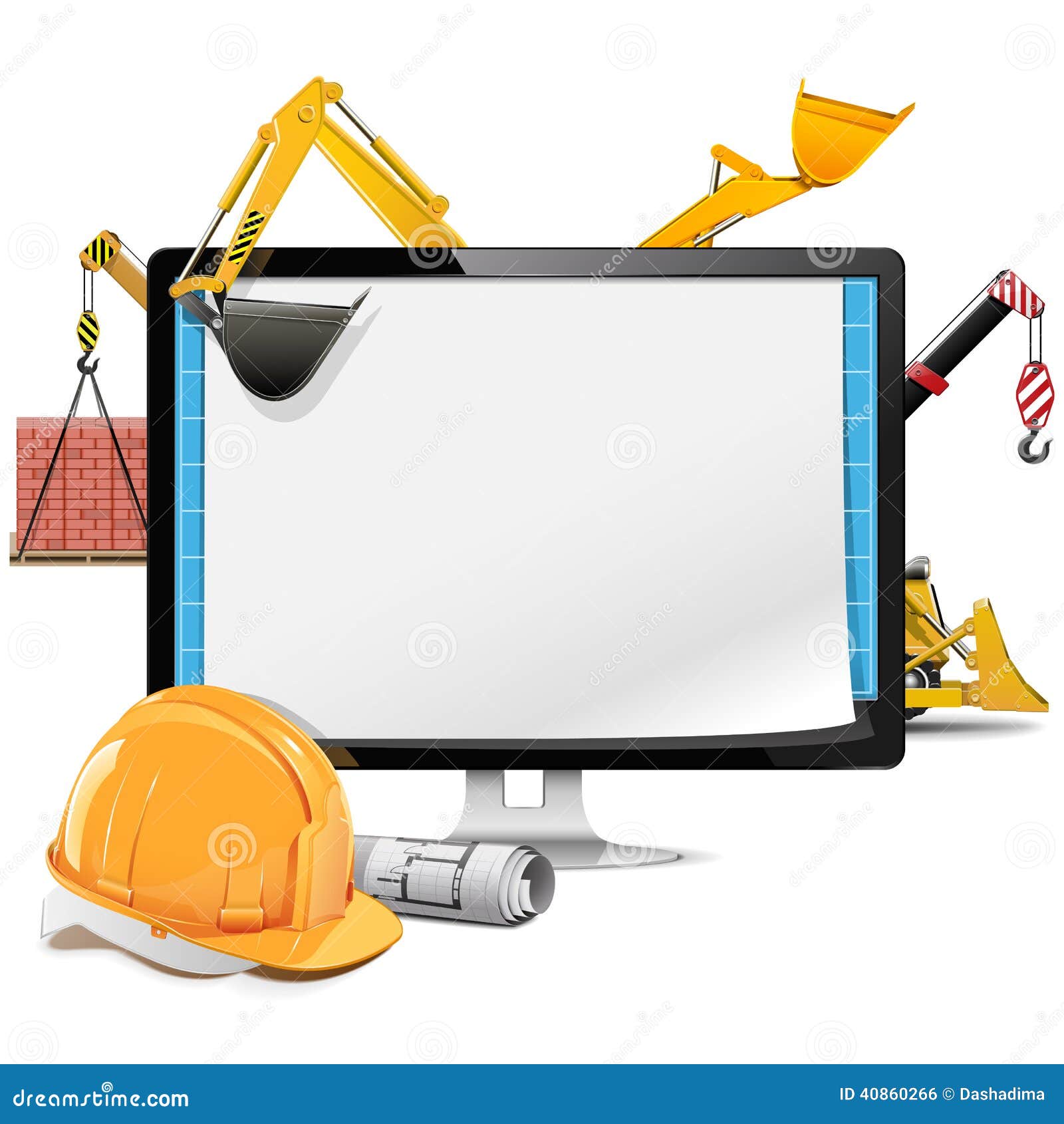 Construction Project Architect House Plan With Tools. Key With Symbol ...