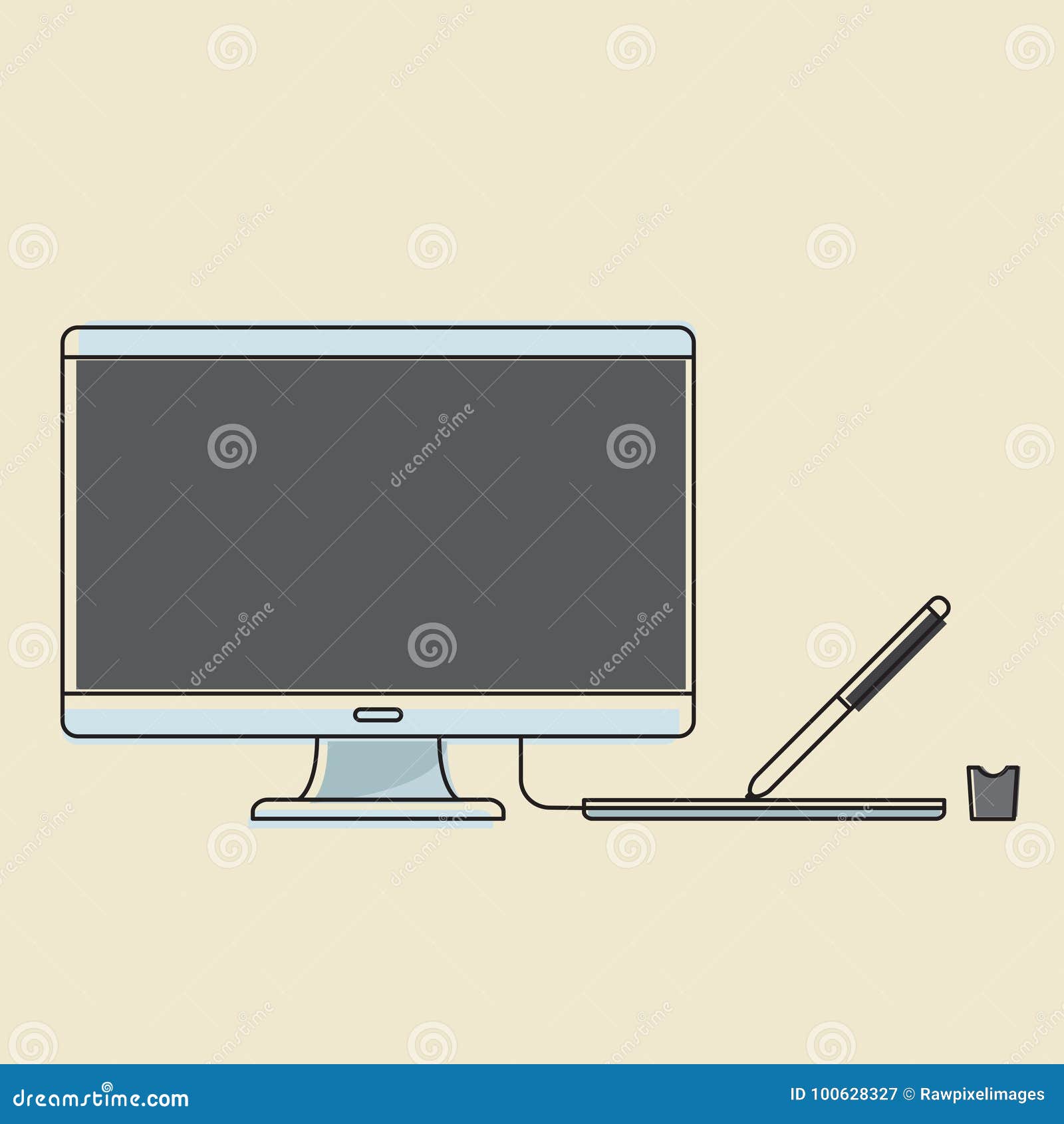 Vector of Computer Digital Device Stock Vector - Illustration of ...
