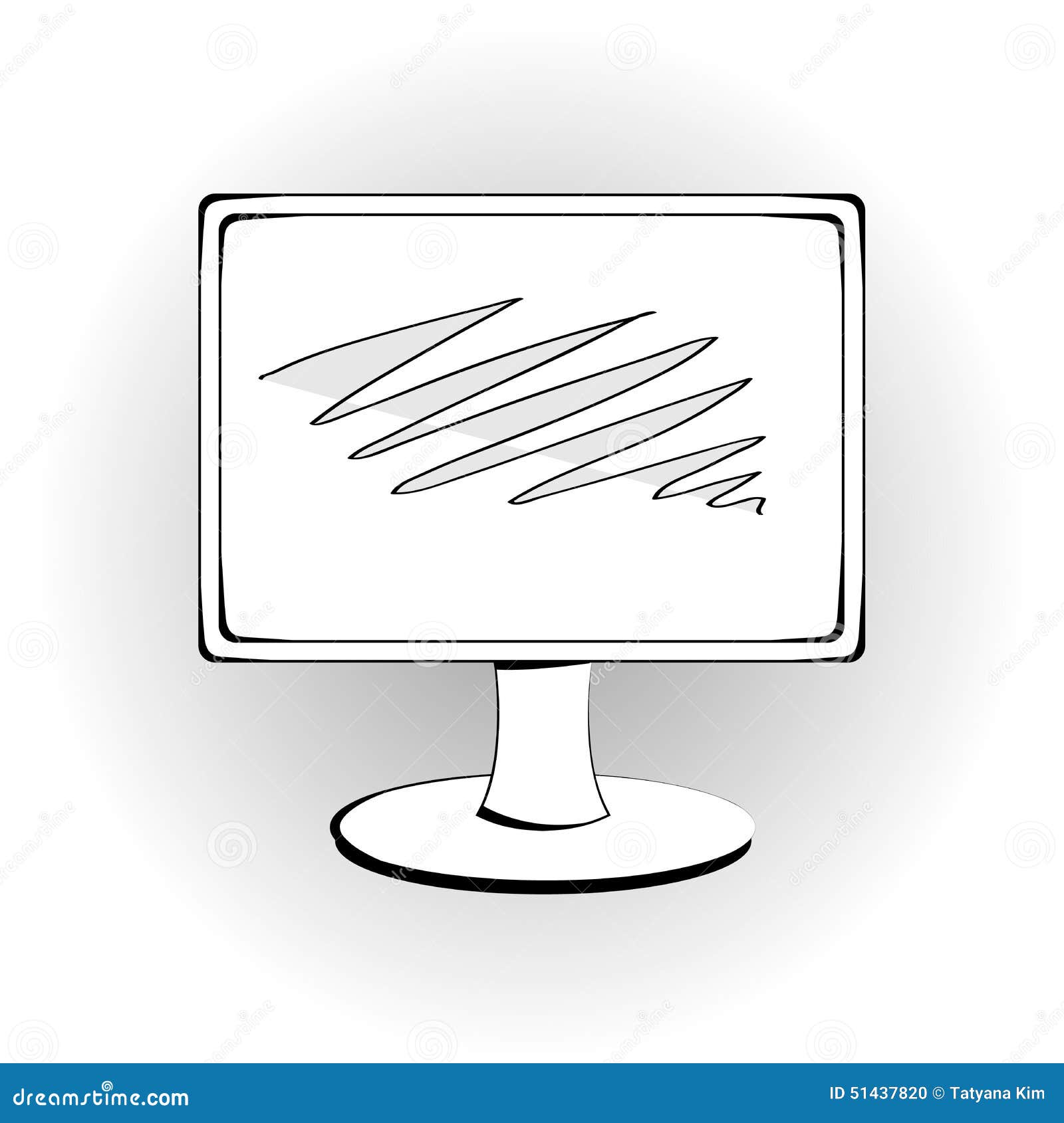 Vector Computer Display Isolated on White Stock Illustration ...