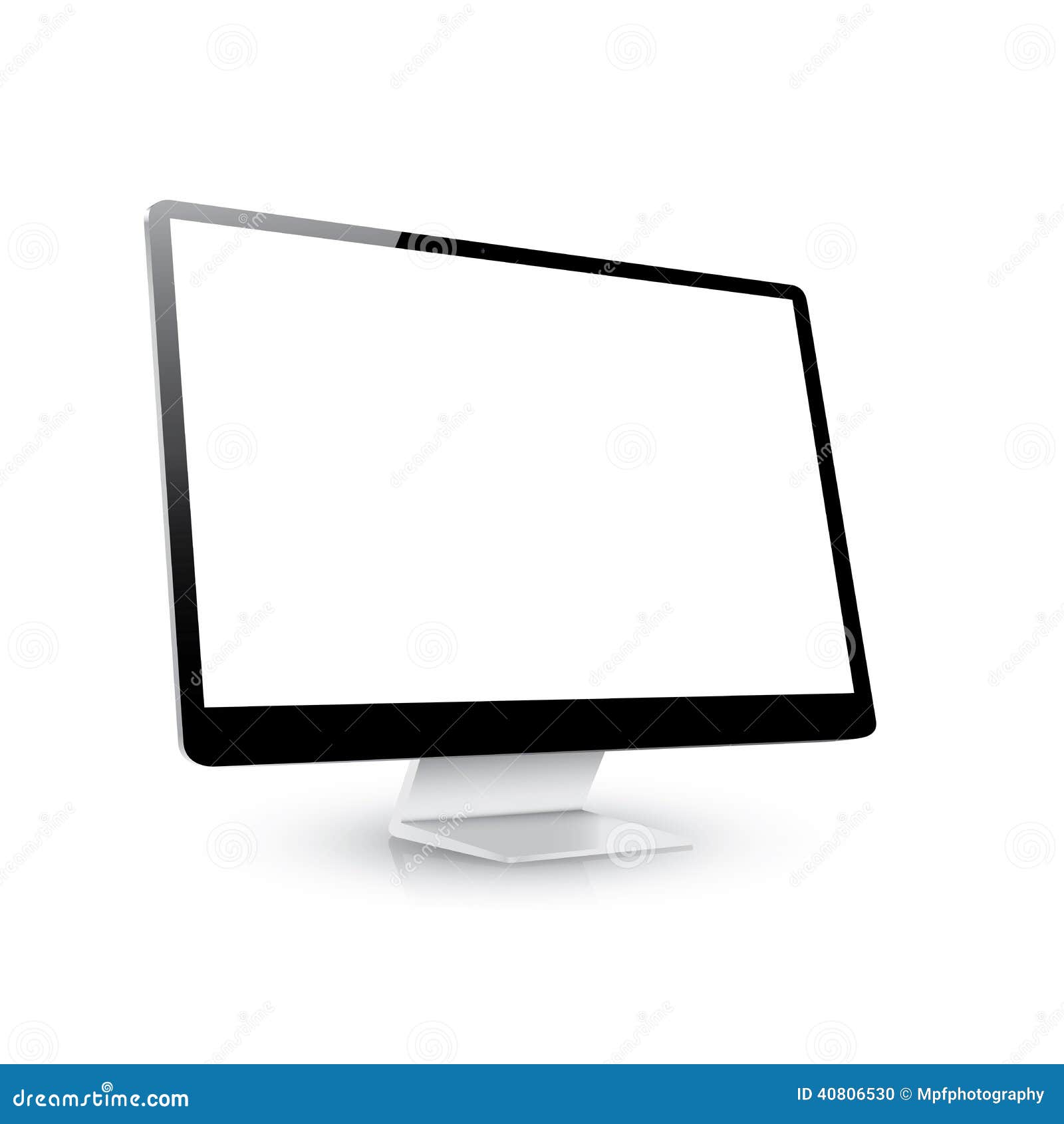 Vector Computer Display Side View White B Stock Vector - Illustration ...