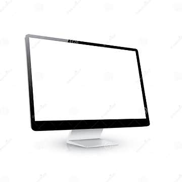 Vector Computer Display Side View White B Stock Vector - Illustration ...