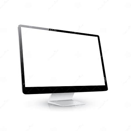 Vector Computer Display Side View White B Stock Vector - Illustration ...