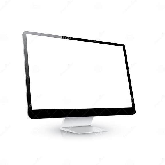 Vector Computer Display Side View White B Stock Vector - Illustration ...