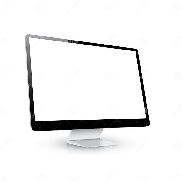 Vector Computer Display Side View White B Stock Vector - Illustration ...
