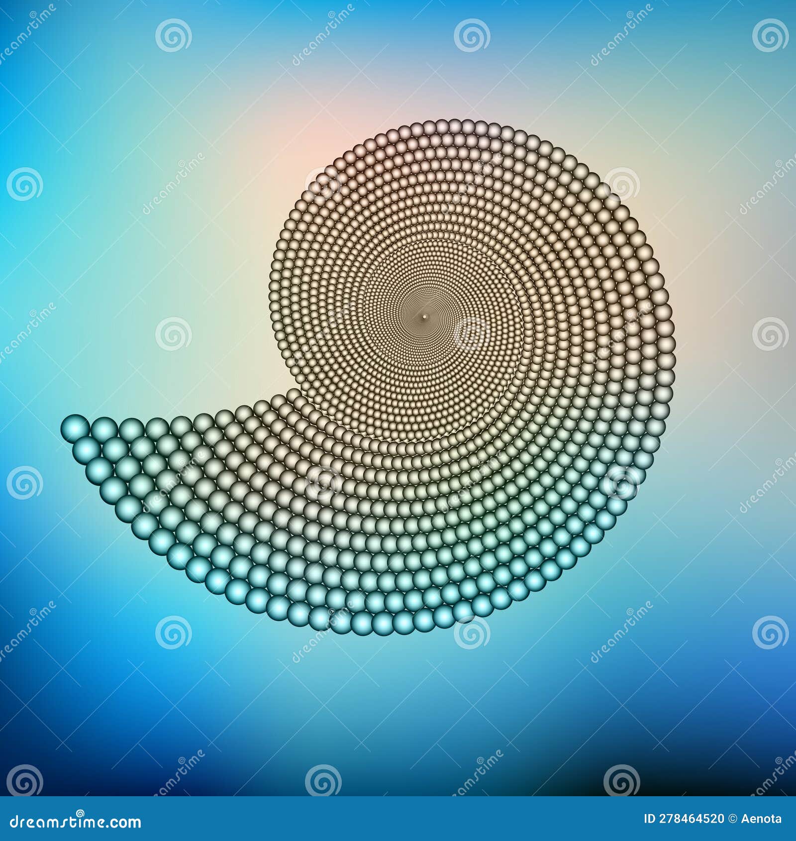 Vector Computer Generated Beaded Helix Fractal Generative Art Stock ...