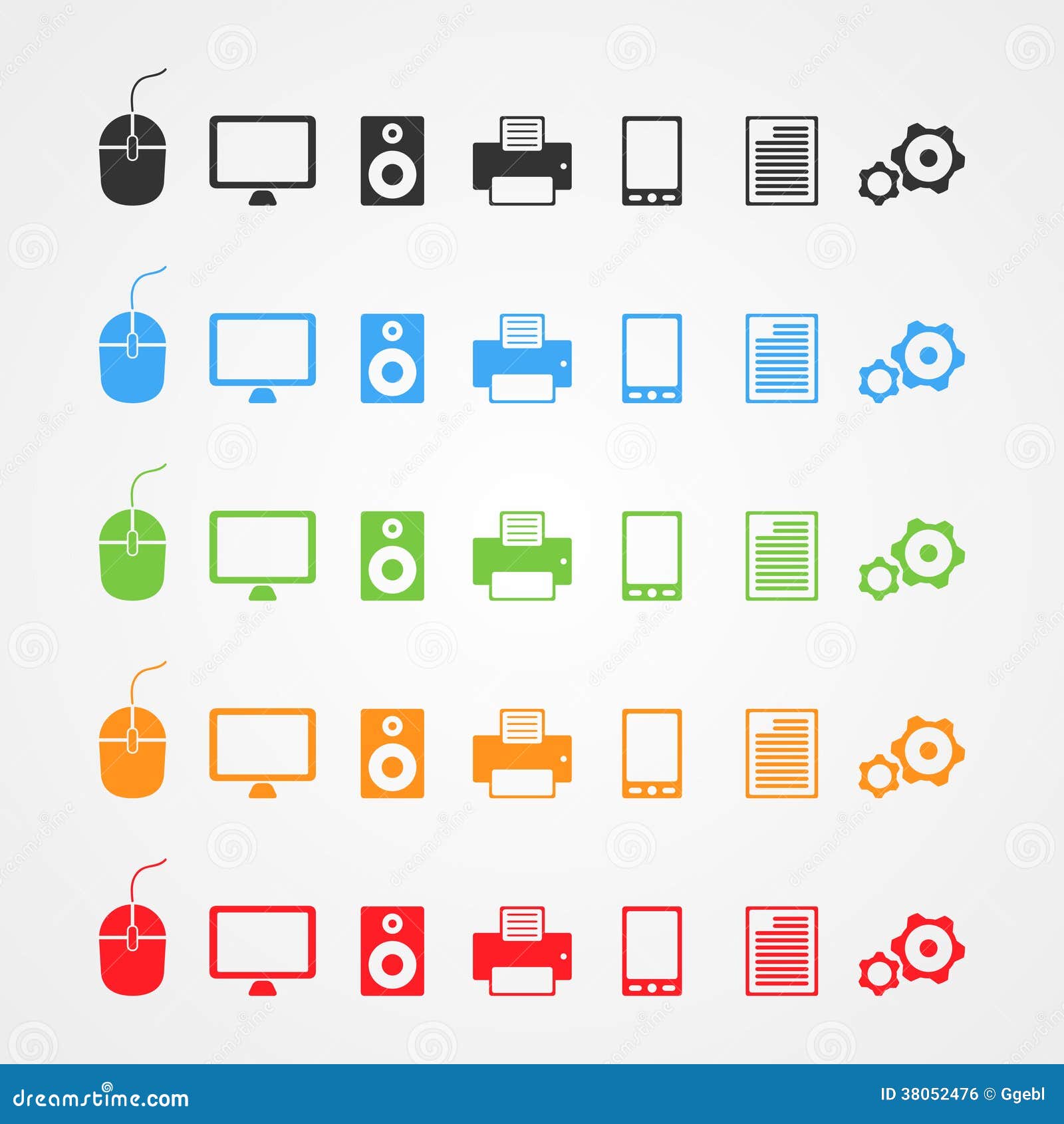 Vector computer icons stock illustration. Illustration of technology ...