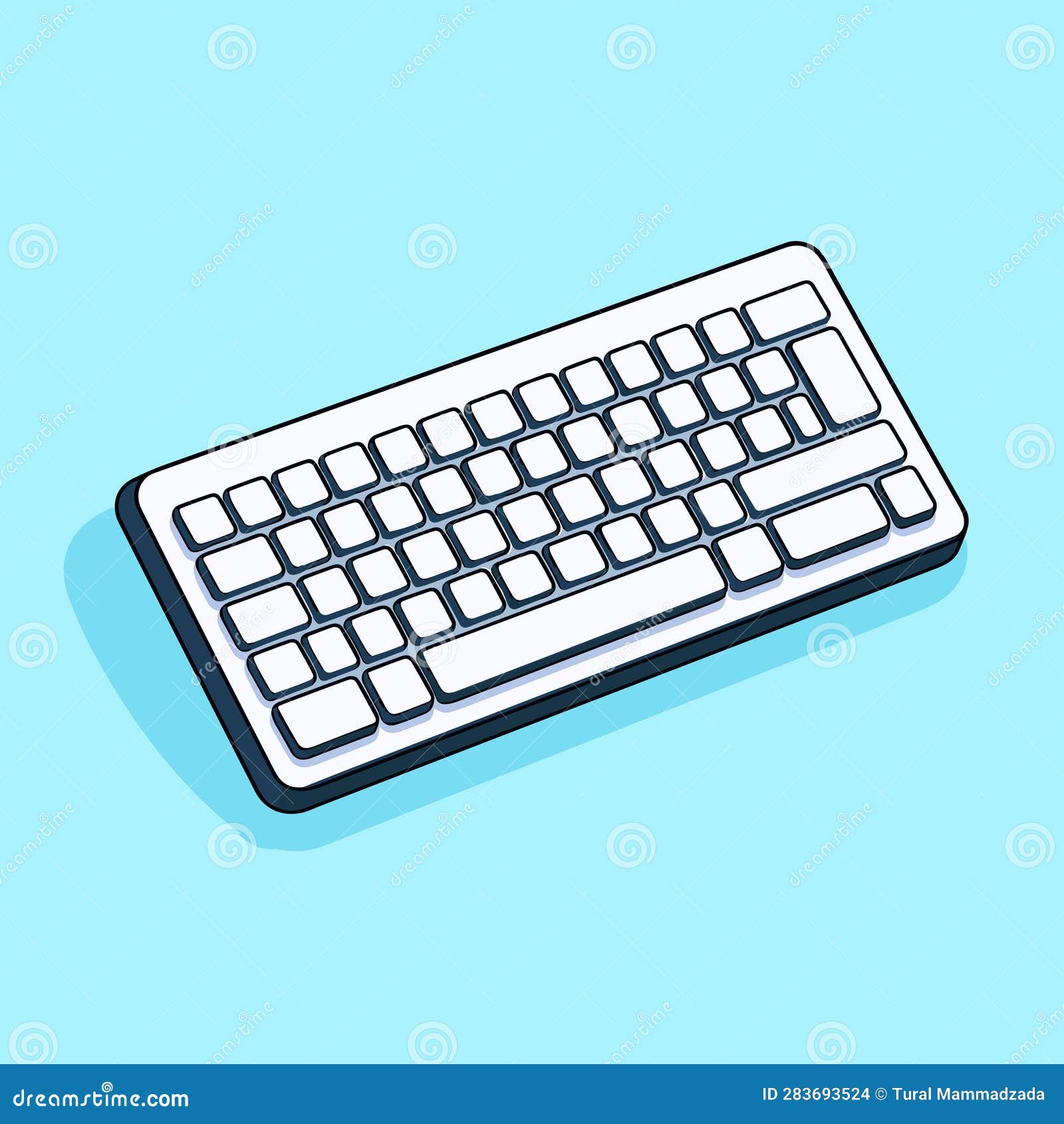 Vector of a Computer Keyboard on a Blue Background Stock Vector ...