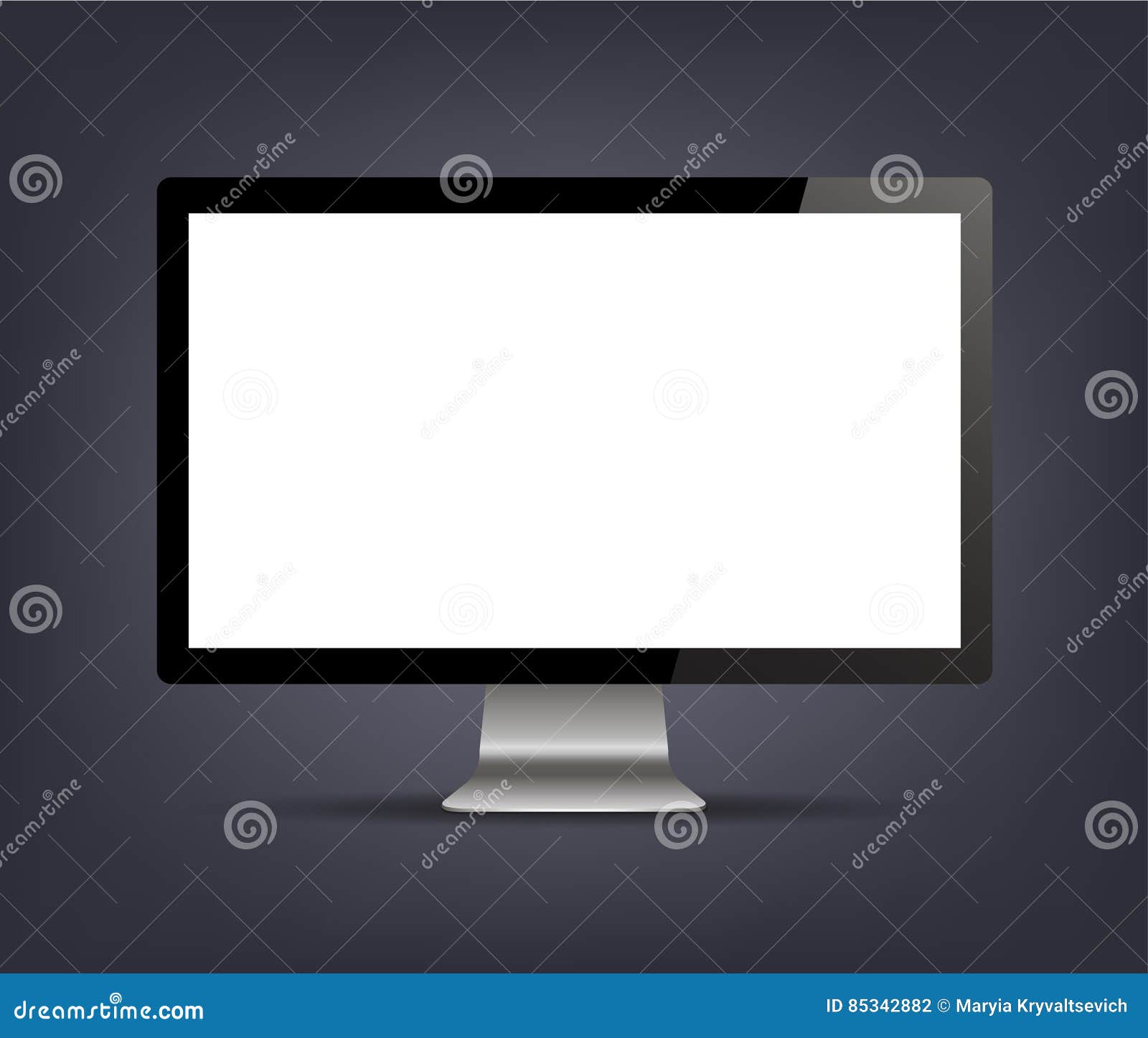 Realistic TV Screen. Modern Stylish Lcd Panel, Led Type. Large Computer ...