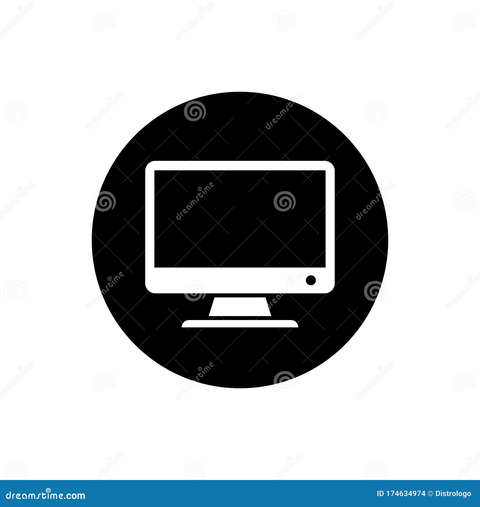 Vector Computer Monitor Icon Design. Flat PC Screen Symbol Stock Vector ...