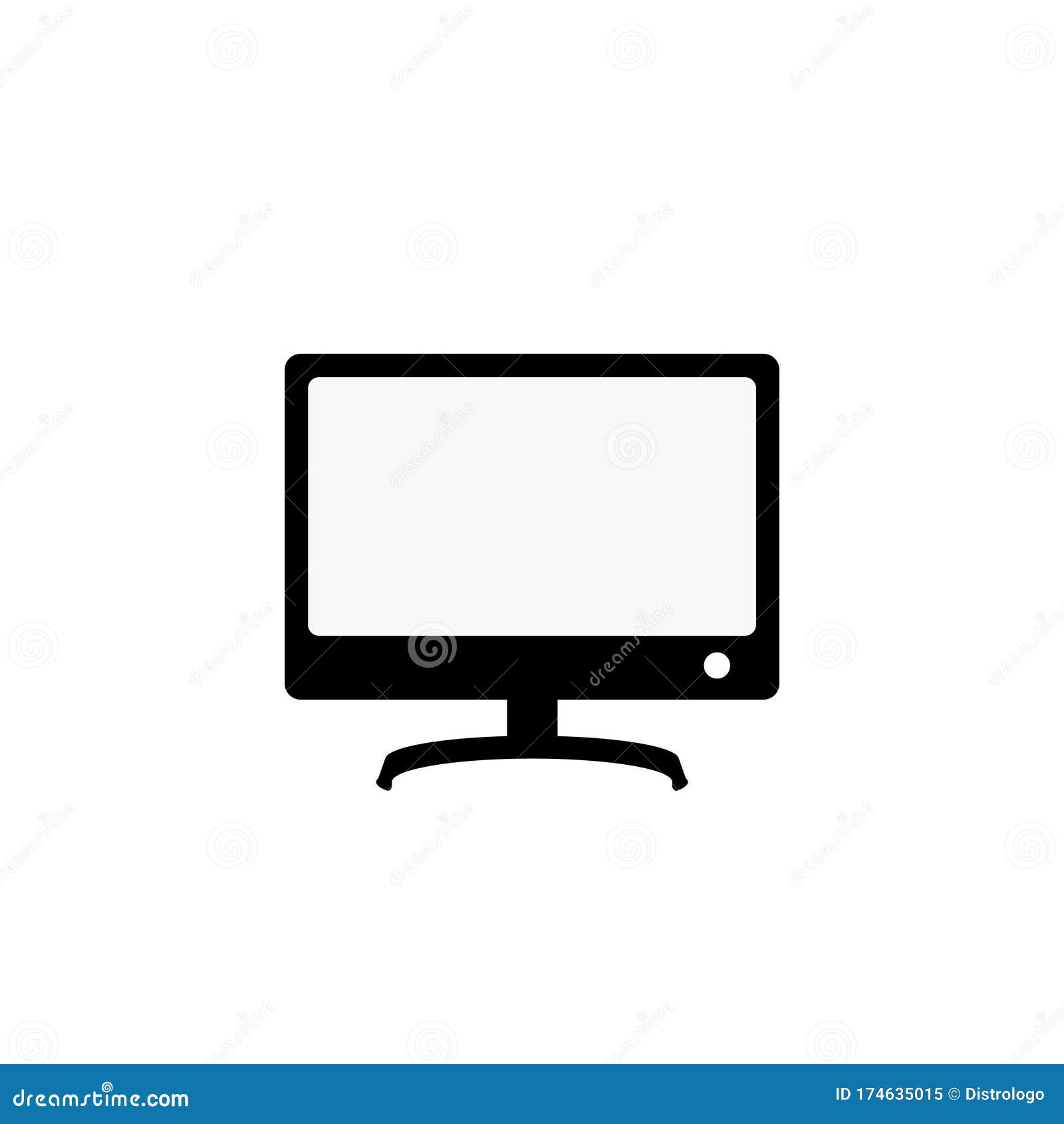 Vector Computer Monitor Icon Design. Flat PC Screen Symbol Stock Vector ...