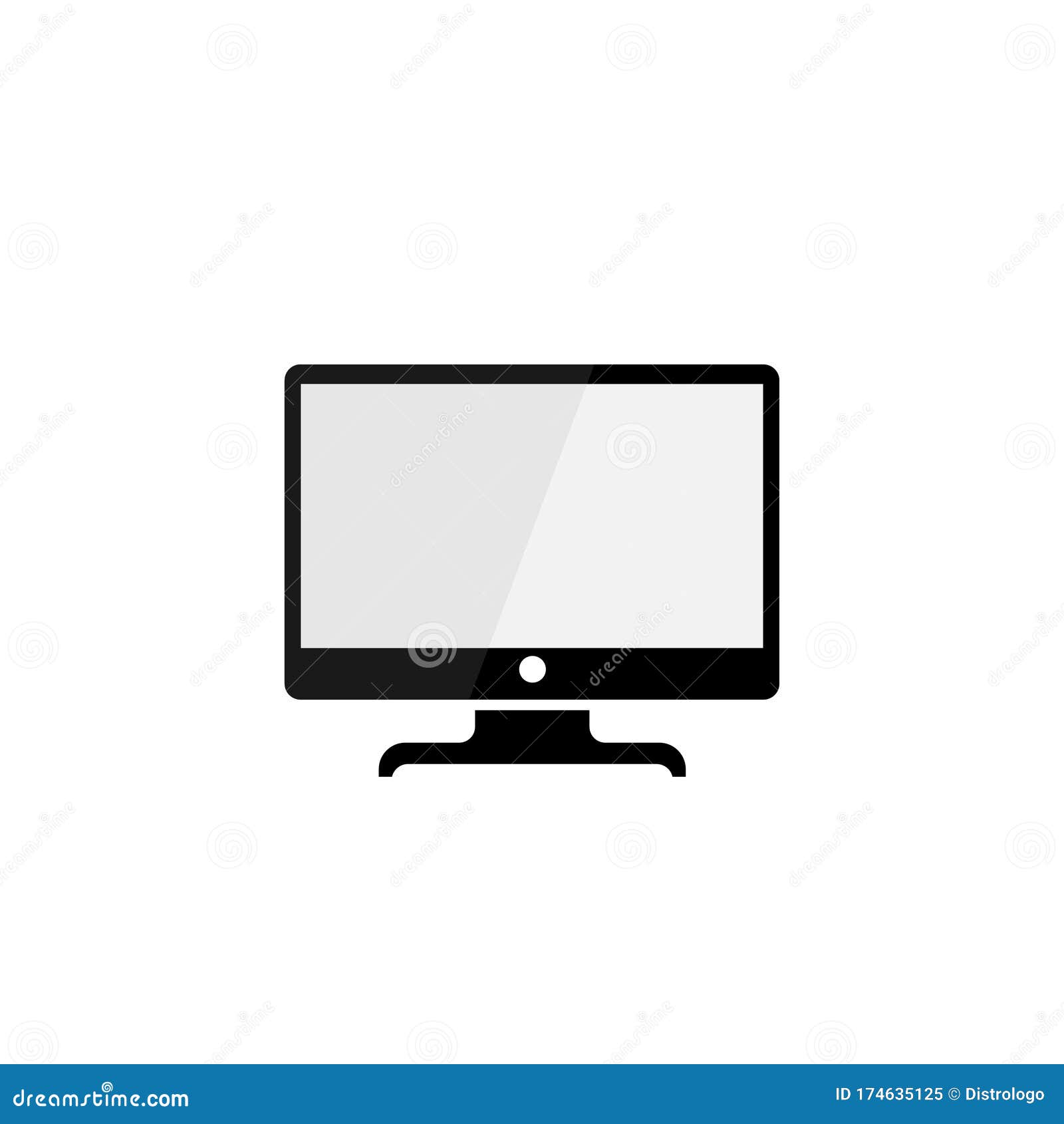 Vector Computer Monitor Icon Design. Flat PC Screen Symbol Stock Vector ...