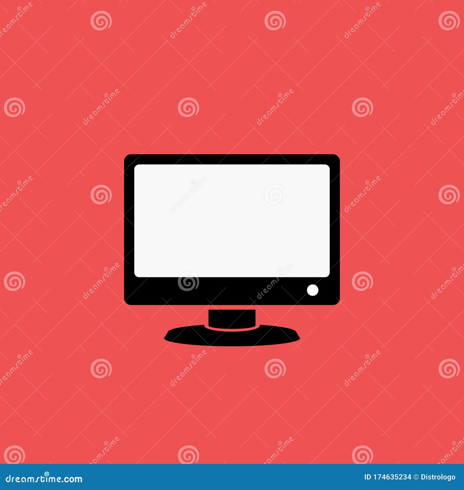 Vector Computer Monitor Icon Design. Flat PC Screen Symbol Stock Vector ...