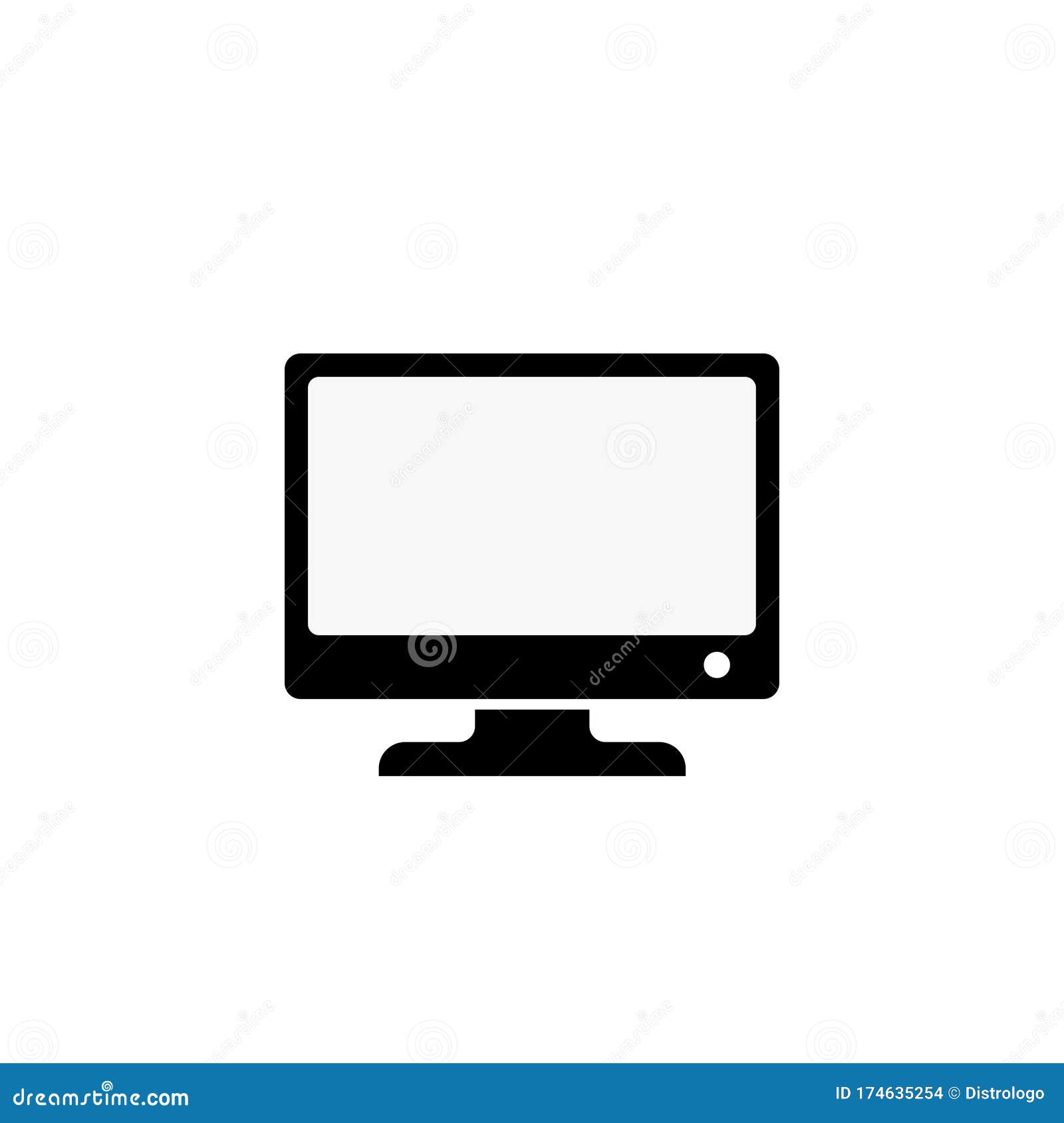 Vector Computer Monitor Icon Design. Flat PC Screen Symbol Stock Vector ...