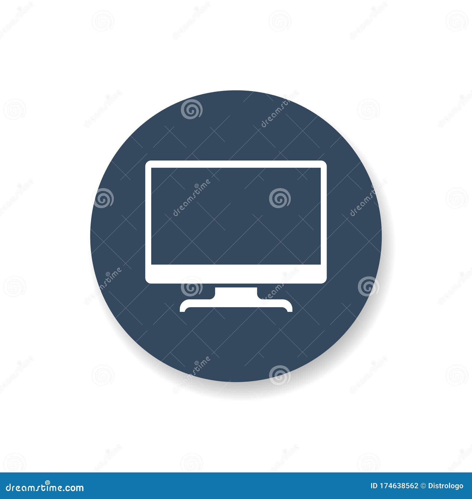 Vector Computer Monitor Icon Design. Flat PC Screen Symbol Stock Vector ...