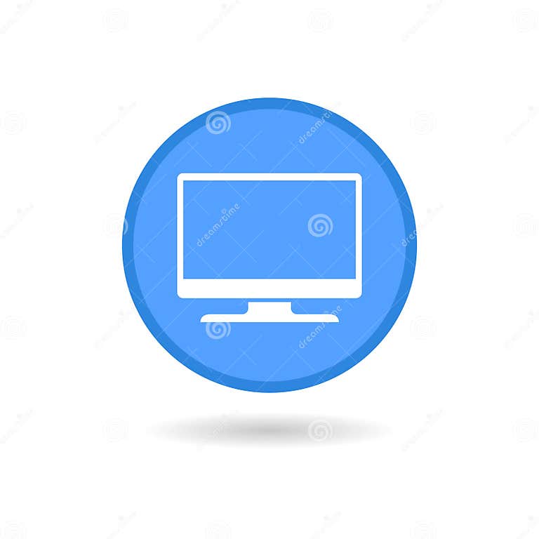 Vector Computer Monitor Icon Design. Flat PC Screen Symbol Stock Vector ...