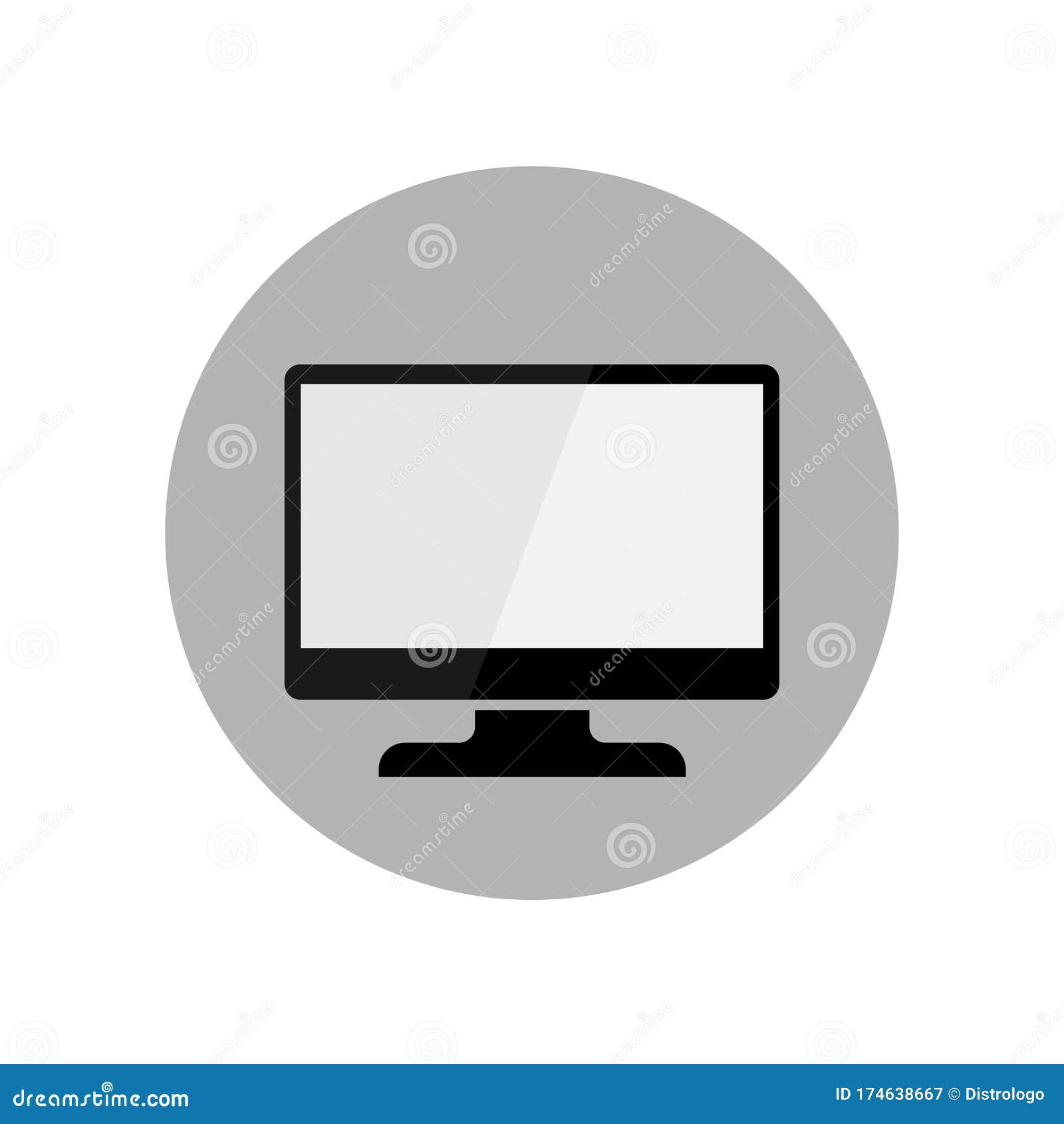 Vector Computer Monitor Icon Design. Flat PC Screen Symbol Stock Vector ...
