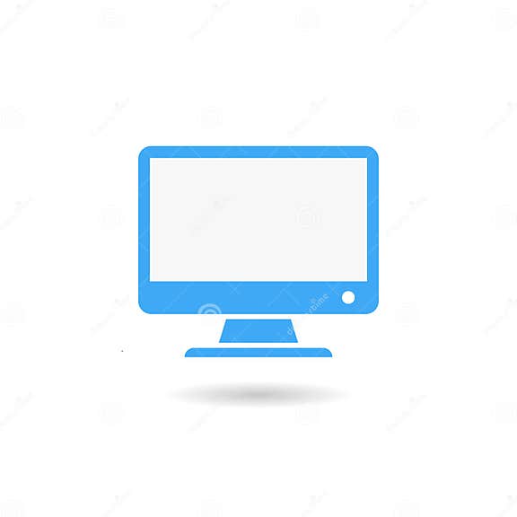 Vector Computer Monitor Icon Design. Flat PC Screen Symbol Stock Vector ...